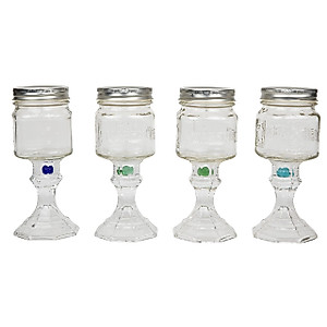 Redneck Wine Glass One of the Only Wine Galsses With a Lid. Set of 4 Square