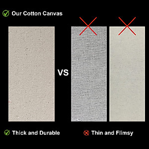 Muka 12 Pack 100% Cotton Canvas Bag with Lining, 7-1/2 x 4-1/4 x 2 Inches Wristlet Natural Pouch