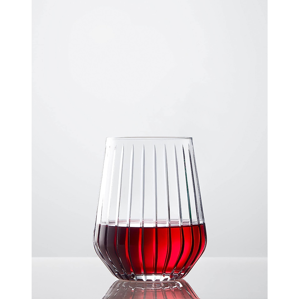 Grace Era Stemless Wine Glasses Set of 4 Beverage Cups, Zelda Collection, Wine Tumblers for Red and White Wine, Water Glasses, Drinking Glasses Unique Gift for Women, Men, Wedding