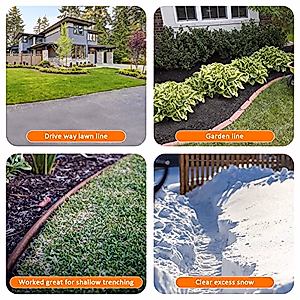 Fadown Edger Lawn Tool Half Moon Lawn Edger with Saw-Tooth Blade for Cleaning Edges Along Sidewalks Driveways Garden Flower Beds-Made of Stainless Steel with T-Grip Handle