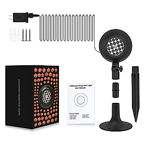 Halloween Lights, Outdoor Projector Decorations Indoor LED Projection Light Dynamic Different Pumpkin Patterns Show Holiday Landscape Outside Spotlight for Party House Porch Wall Gate Garage