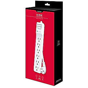 CyberPower B615 Essential Surge Protector, 1500J/125V, 6 Outlets, 15 ft Power Cord, White
