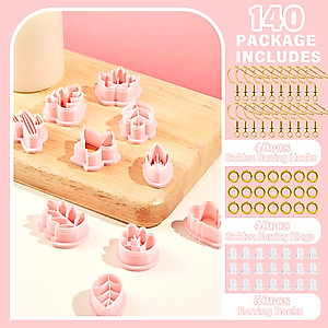 Jartian Leaf Shape Cutters Set, 10 PCS Clay Earring Cutters for Jewelry Making Supplies, Polymer Clay Tools with Earring Clip and Earring Hook