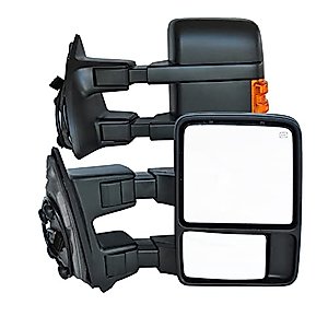 SONTIAN Towing Mirrors Replacement For 2008-2016 Ford F-250/F-350/F-450 Super Duty Truck Power Heat Turn Signal Black Extendable Pair Set