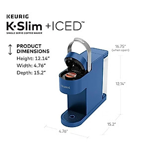 Keurig K-Slim + ICED Single Serve Coffee Maker, Brews 8 to 12oz. Cups, Blue