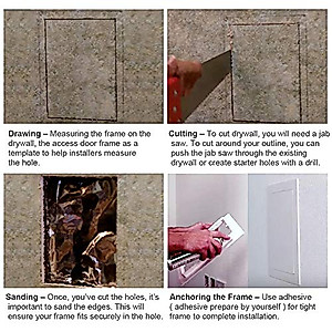 Suteck Plastic Access Panel for Drywall Ceiling 4 x 6 Inch Reinforced Plumbing Wall Access Doors Removable Hinged White