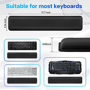 Keyboard Wrist Rest + Mouse Pad + Mouse Wrist Rest Support Set, Memory Foam, Easy Typing Pain Relief, 3Pcs Keyboard Mouse Pad Set for Computer, Laptop, Home & Office (SKK-330)