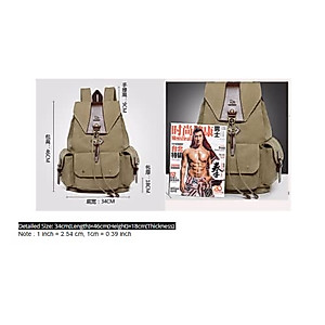 Fashion Men's and Women's Backpack Casual Canvas Drawstring School Bag School Bag Backpack Rucksack Unisex, Black