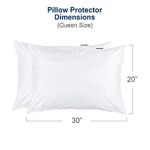 Pillow Protectors Pillow Cases Queen 2 Pack 100% Waterproof Tencel Silk Soft & Skin Friendly with Hidden Zipper Encasement Covers for Queen Size Pillows, Machine Washable