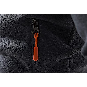 Kroivil Men Hoodies Casual Hoodies for Men with Zip Pockets Full Zip Long Sleeve Sweatshirt Sports Hooded Jacket Dark Grey