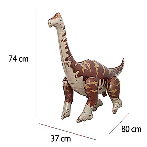 Self standing 4D Giant Dinosaur whale Spider scorpion Party Foil Balloon Helium Tyrannosaurus dragon birthday deco party supplies boy kids cartoon toys (4D Medium Brachiosaurus)