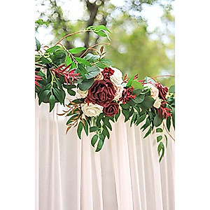 Lookein Blush Wedding Backdrop Wrinkle-Free White Sheer Backdrop Curtains 10ft x 10ft Chiffon Fabric Drapes for Wedding Ceremony Arch Party Stage Decoration