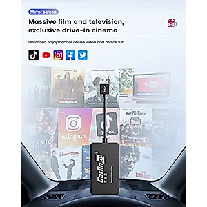 2023 CarlinKit Wireless CarPlay & Wireless Android Auto for Car with Android Head Unit System 4.4.0+,Built-in APK App,Online Upgrade.