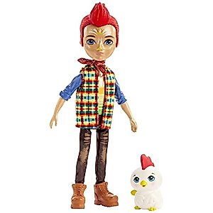 Mattel Enchantimals Redward Rooster Doll with Clunk Figure, 6-inch Small Doll with Removable Shirt & Accessories