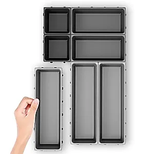 OFFSIR Utensil Organizer for Kitchen Drawers, Silverware Organizer, Cutlery Tray, Drawer Dividers Organizers and Storage -7 PCS