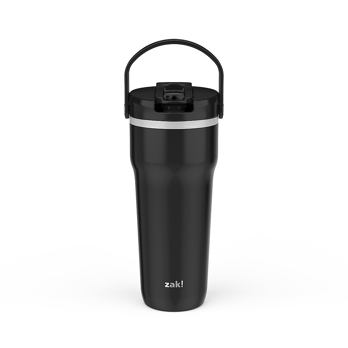 Zak Designs Harmony 2-in-1 Coffee Tumbler for Travel or At Home, 30oz Recycled Stainless Steel is Leak-Proof When Closed and Vacuum Insulated with Handle (Ebony Black)