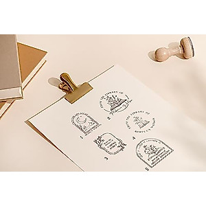 Stamp by Me | from The Library of | Embosser Book Stamp | Floral Library Stamp | Custom rubber stamp | Personalized Teacher Stamp | Custom Library Stamp (Rubber Stamp)