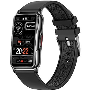 Black Fitness Tracker Smart Bracelet for Men and Women Ladies Smart Watch with Pedometer Sleep Message Notification 1.47" Full Touch Screen for Android and iOS Phones