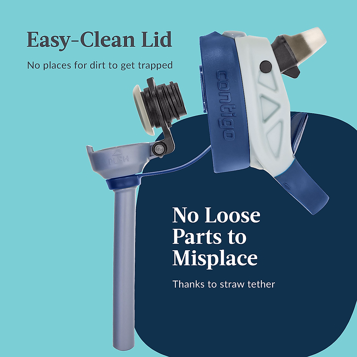 Contigo Paw Patrol Kids Plastic Water Bottles with Spill-Proof Lids (14oz, 2-Pack)