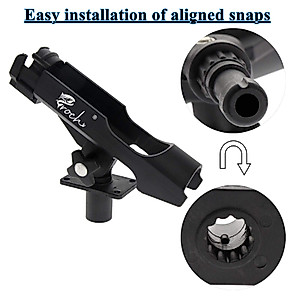 Fishing Boat Rods Holder with Large Clamp Opening 360 Degree Adjustable Fishing Rod Racks Folding Rod Holder 2pcs