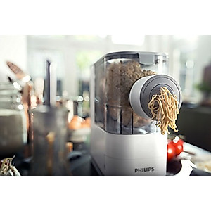 Philips Compact Pasta and Noodle Maker with 3 Interchangeable Pasta Shape Plates - White - HR2370/05