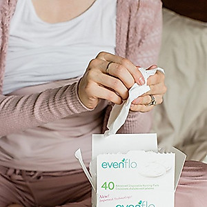 Evenflo Feeding Disposable Breast Pads for Nursing Women, Breathable and High Absorbency, White, 60 Count
