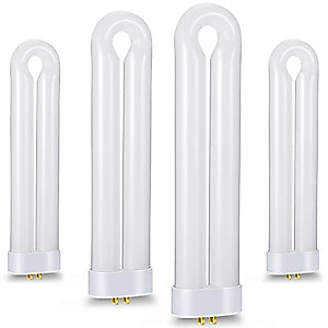 Kittmip Bug Zapper Replacement Bulb 4 Pieces 15 W U Shaped Twin Tube Bulb Indoor Outdoor Bug Zapper Light Bulbs with 4 Pin Base 4 Count (Pack of 1)