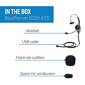 BlueParrott B250-XTS Bluetooth Headset with USB-A Charging, Noise Cancelling Headset, Long Battery Life, Easily Connect to Multiple Devices at Once