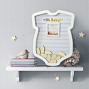 Kate Aspen Onesie Shaped Baby Shower Guest Book Shadow Box & Nursery Decoration Alternative Guestbook, One Size