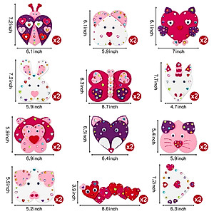 WATINC WT-Valentine Felt Heart Animal-24p