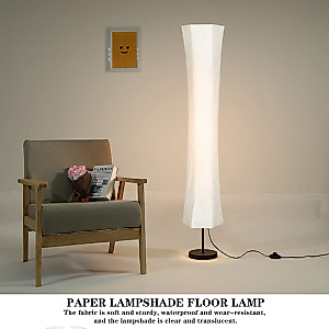 FERCAISH Modern Floor Lamp Lamp Shade, Foldable and Minimalist Style Lamps - Long-lasting Dupont paper lampshade for Office, Kids Room, Reading, Home Decor(Hexagonal)