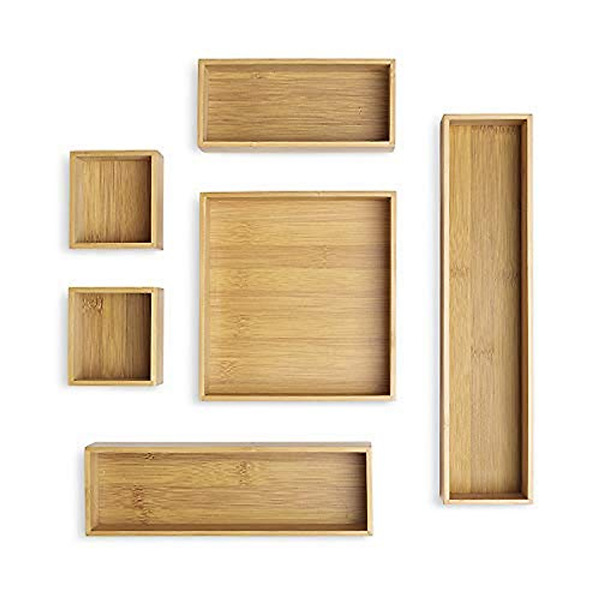 Whitmor 6-Piece Bamboo Drawer Organizers