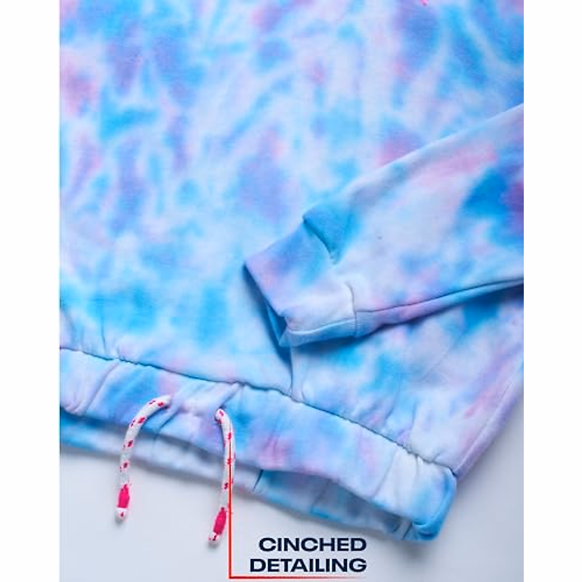 Reebok Girls Sweatsuit - 2 Piece Performance Fleece Sweatshirt and Jogger Sweatpants - Tie Dye Activewear Set for Girls, 7-12, Size 7, Tie Dye Pink