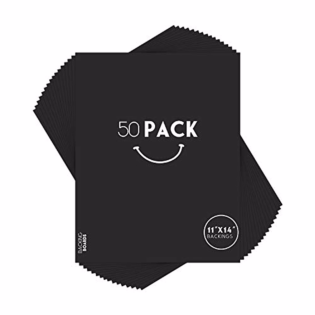 Golden State Art, 11x14 Uncut Photo Mat Matboard Black - Great for Making DIY Projects, Presentation Boards, Art Crafts (50 Pack)