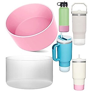 2Pcs Silicone Boot for Stanley Quencher H2.0/IceFlow Flip/Hydroflask 20oz 30oz 40oz Tumblers- Silicone Bumper Boot Sleeve for Stanley Cup with Handle Accessories Anti-Scratch Bottle Protective Cover
