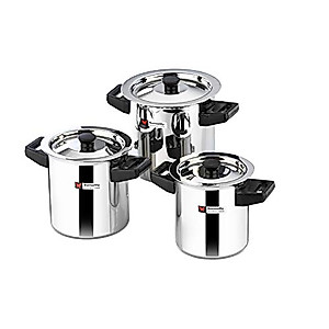 Butterfly Stainless Steel Premium Milk Pot Milk Boiler Milk Cooker Double Wall with Whistle and Funnel, 1 Litre, Silver