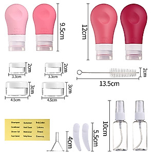 Gemice 16 Pack Travel Bottles Set for Toiletries,TSA Approved Travel Size Containers Leak Proof Silicone Squeezable Tubes Travel Accessories 2oz 3oz for Shampoo Conditioner Lotion Body Wash