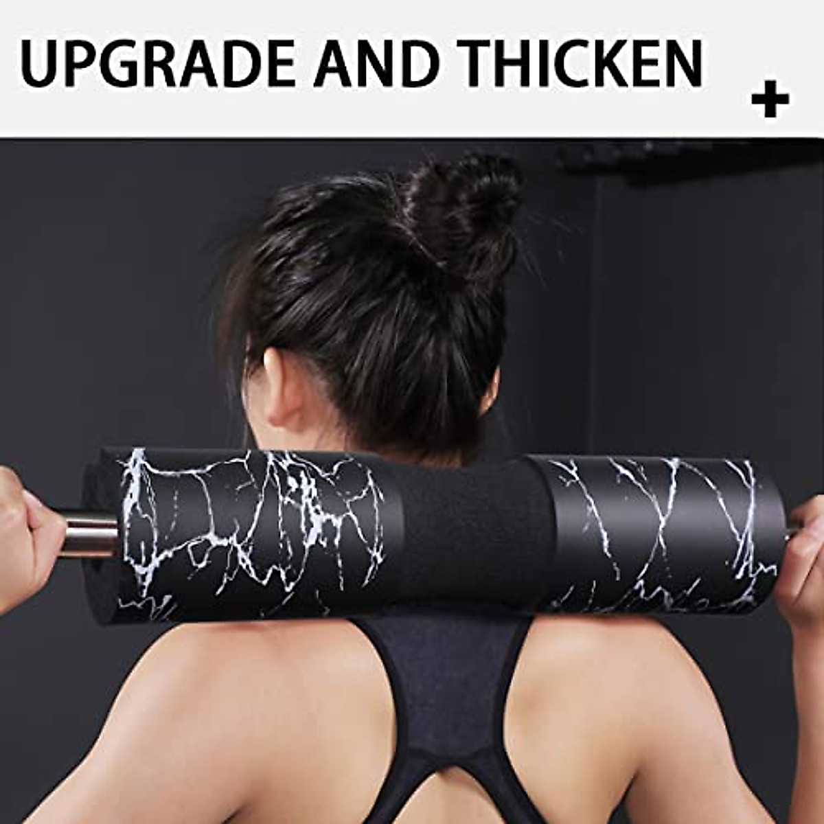Barbell Pad Hip Thrust Pad Squat Pad Barbell Cushion BNR Foam Sponge High Density Rebound for Squat,Lunge,Weight Lifting Comfort Protection of Shoulders,Neck,Back,Crotch Suitable for Gym Standard Olympic Barbell Black