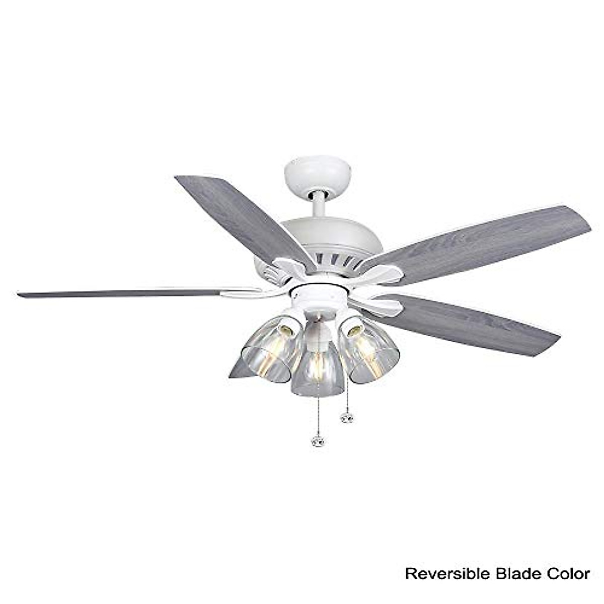 Hampton Bay Rockport 52 in. LED Matte White LED Ceiling Fan with Light kit