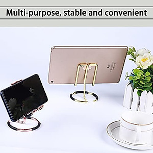 Cell Phone Stand for iPhone 13 12, Phone Dock: Holder, Cradle, Stand for Office Desk, 2022 Stable and Durable Fashion Phone Bracket - 2 PCS (Gold and Rose Gold)