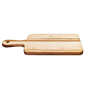 Labell Wood Cutting Boards - Medium Canadian Maple Chopping Board with Handle for Meats, Vegetables, Fruits, and Cheeses - Paddle Board Perfect for Carving, Serving, and Charcuterie (8" x 16" x 0.75")