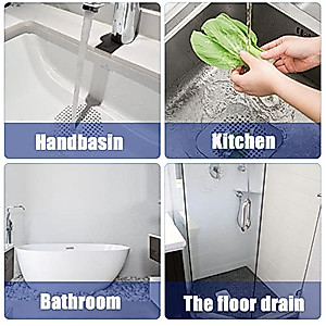 2 Pack Shower Drain Hair Catcher-Square 5.7 Inch Flat Durable Silicone Drain Hair Catcher, Shower Drain Hair Catcher with Suction Cups Easy to Install Bathroom,Bathtub,Kitchen