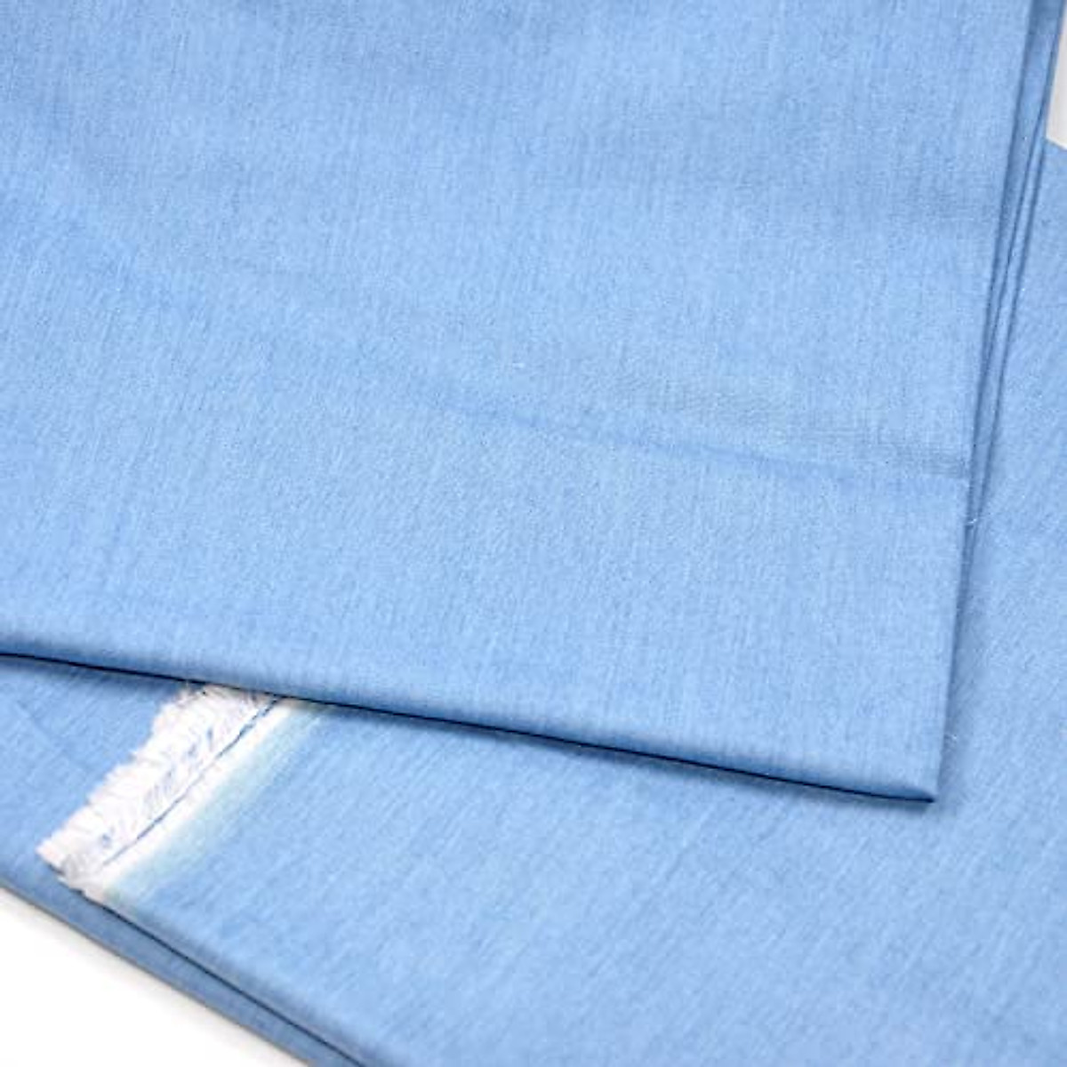 AIVYNA Indigo Blue 5.0 oz 100% Cotton Denim Chambray Fabric,56 Inches Wide, by The Yard Light Col(Light 1Y)