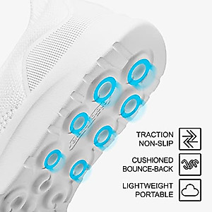 ALEADER Energylife Women's Walking Shoes Slip On Lightweight Sneakers Comfortable Knit Mesh Work Tennis Shopping Shoes White 8 M US Women