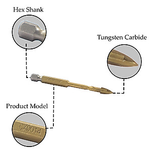 HomeTai Tile X Hole Saw for Drilling Glass, Ceramic Tile, Marble, Brick, Stone, PVC, Wood (12, 1/4 inch)