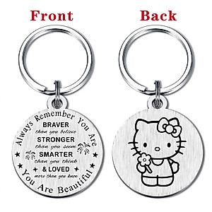 SOUSYOKYO Teen Girl Gifts for Birthday, You are Beautiful Girl Hello Keychain, Cute Female Inspirational Quote Gifts for Women Teenage Stuff