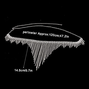 Jovono Rhinestone Body Chains Tassel Underwear Bikini Panties Crystal Waist Belly Chains Sexy Body Jewelry Accessories for Women and Girls (Silver)