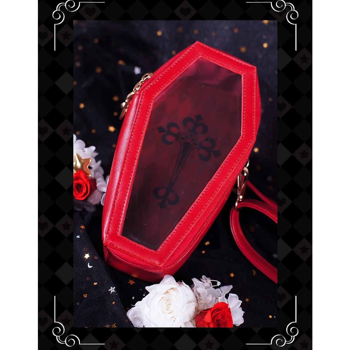 GK-O Banpaia Vampire Coffin Ita Bag Carriers For GSC OB11 Molly Bjd Doll Bed Lolita Fashion (Black)