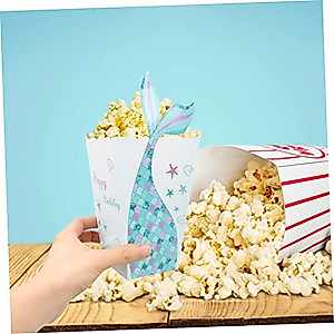Didiseaon 96 Pcs Popcorn Box Food Containers Disposable Mini Popcorn Boxes Disposable Containers Small Popcorn Boxes Birthday Party Popcorn Boxes Mermaid Popcorn Boxes Baking Wrap Boxes