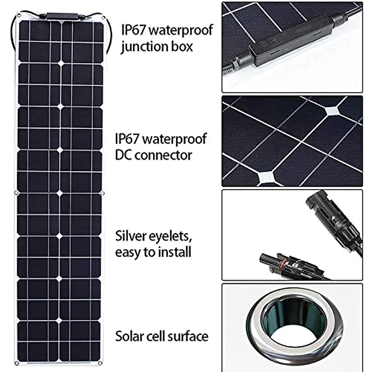LOPMQRV 800 Watt Solar Panel Kit, with 2pcs Charge Controller(40A) 4pcs 200 Flexible Monocrystalline for 12-48V Battery Charging Car Camper RV Yacht Boat